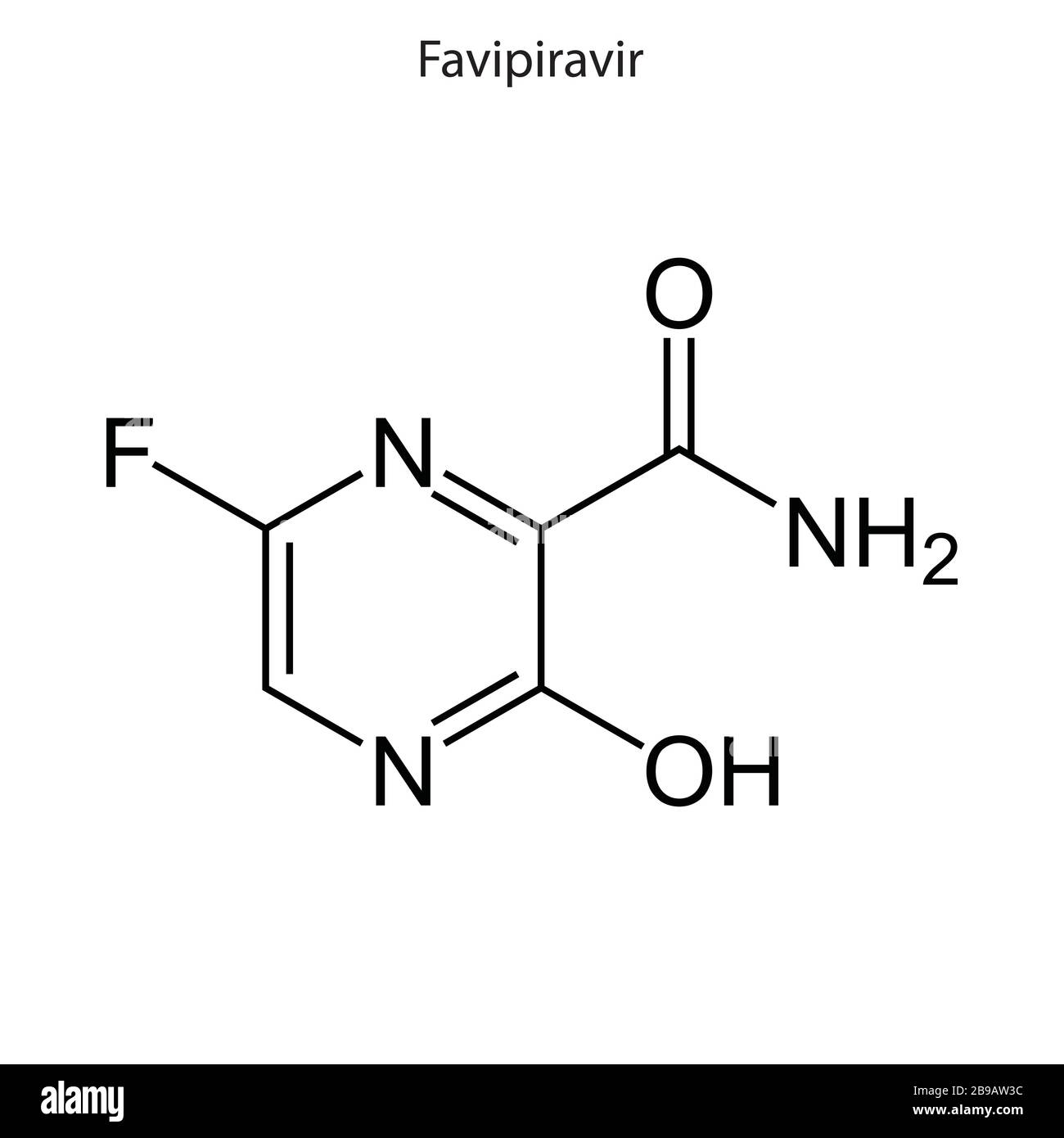 Skeletal formula of Favipiravir. Antiviral drug Stock Vector Image ...