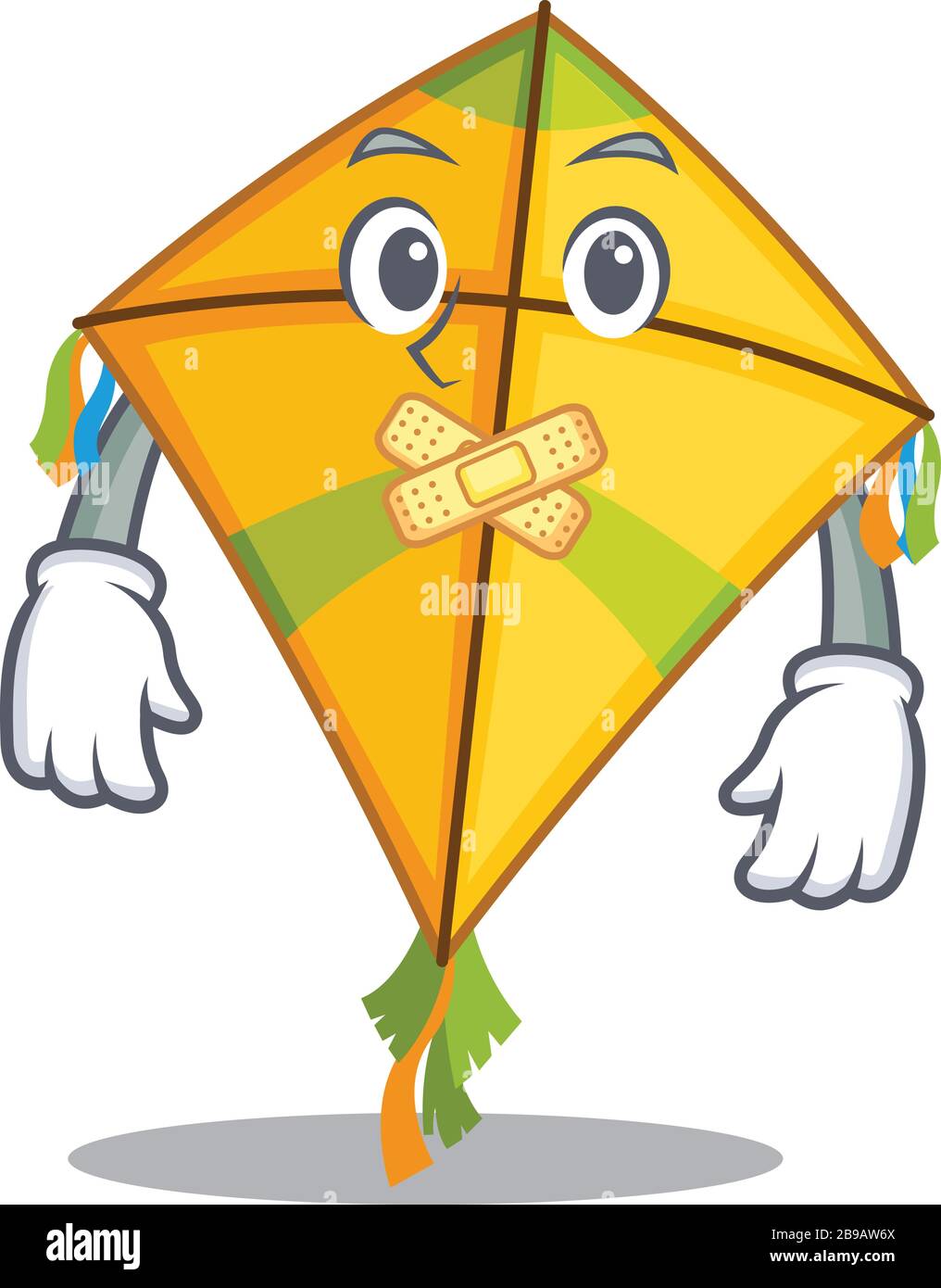 Kite mascot cartoon character design with silent gesture Stock Vector ...