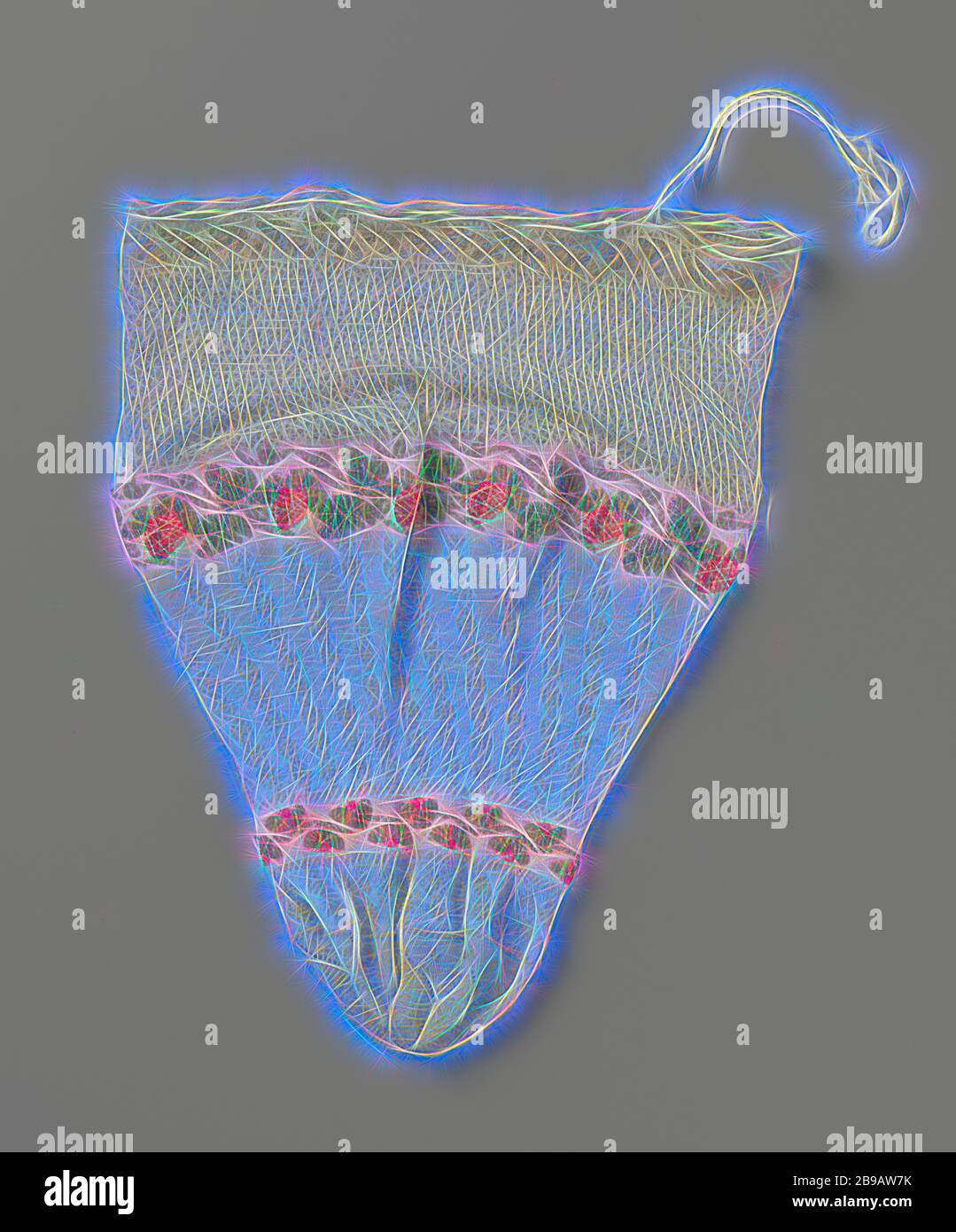 Reticule in a crochet model, made of ecru colored knitted cotton, with ...