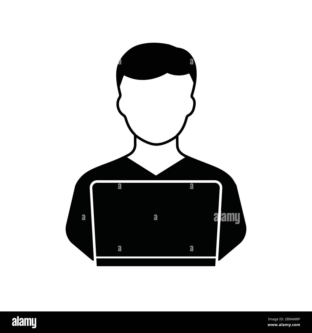 Man using laptop at desk Stock Vector Images - Alamy
