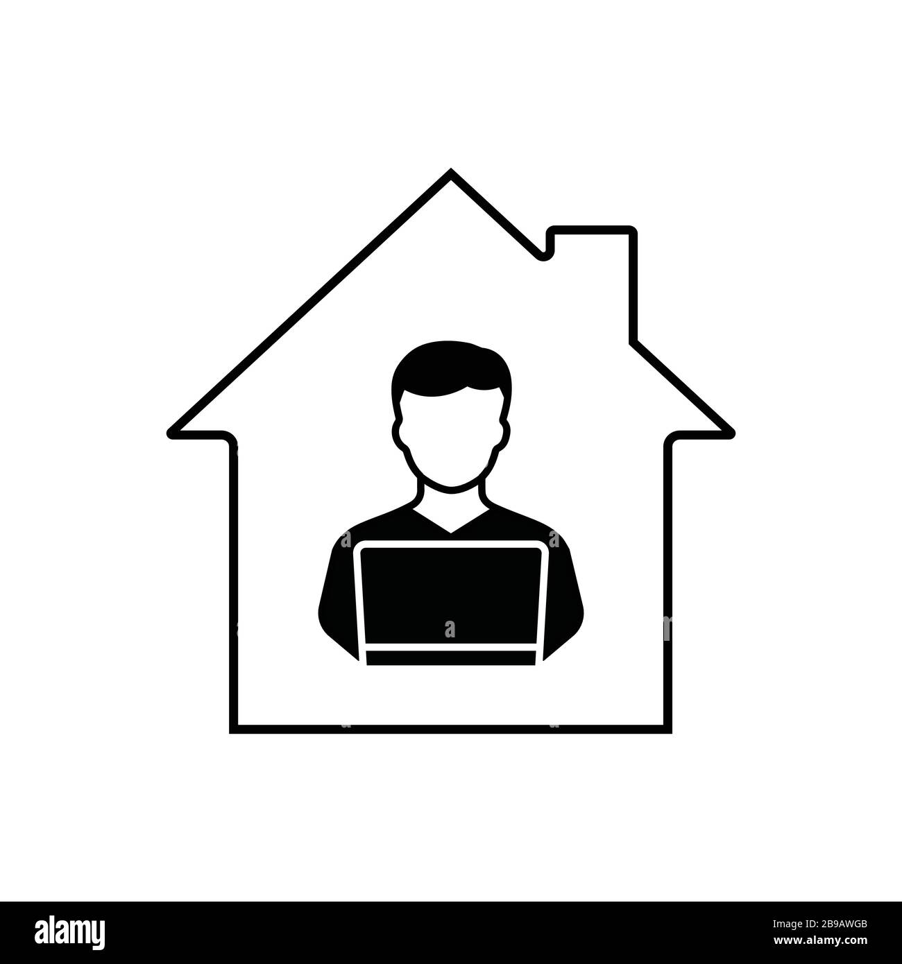 Remote work online icon. Work from home Stock Vector Image & Art - Alamy