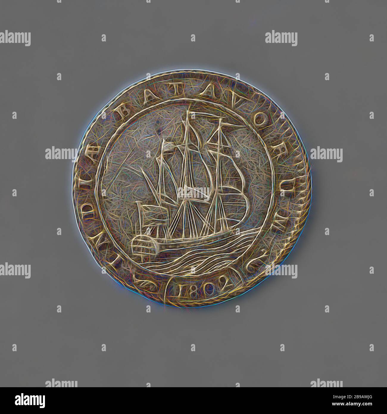 Guilder for the Dutch East Indies, 1802, Scheepjesgulden, Silver coin ...