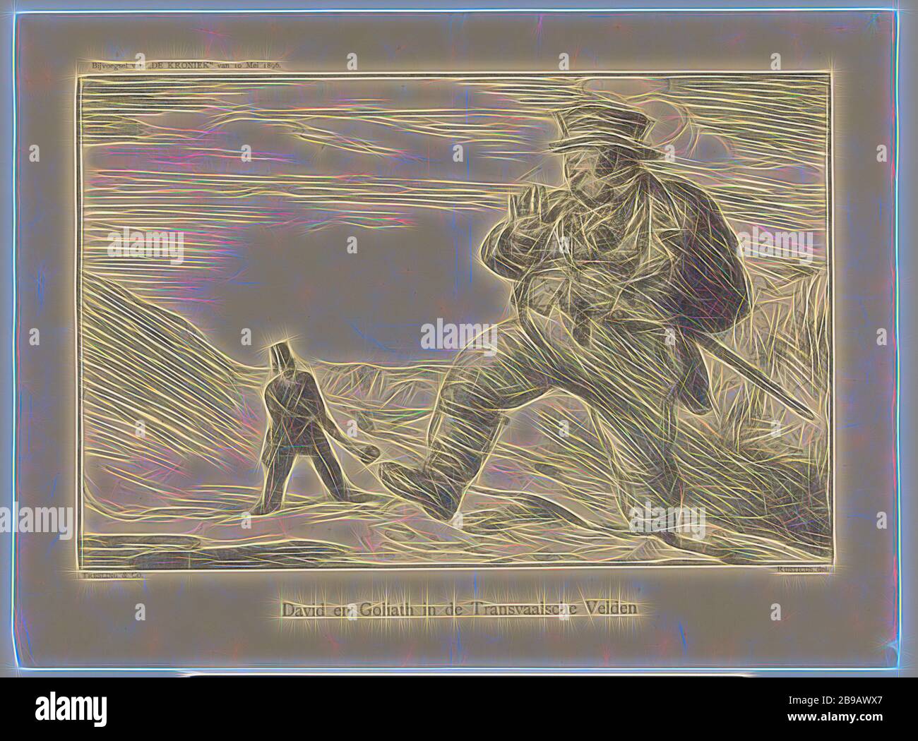 David and Goliath in the Transvaalsche Velden (title on object ...