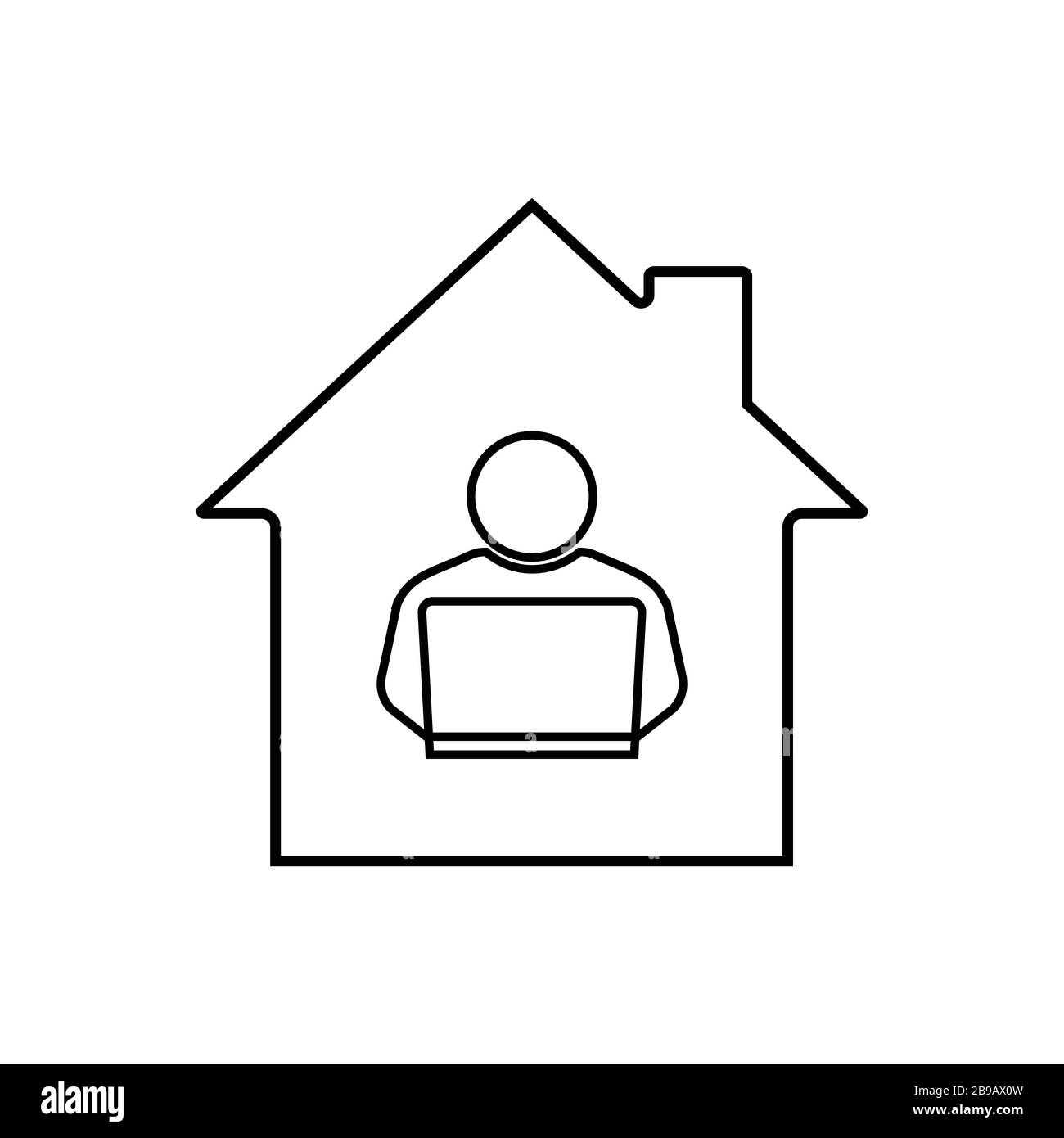 Remote work online icon. Work from home Stock Vector Image & Art - Alamy