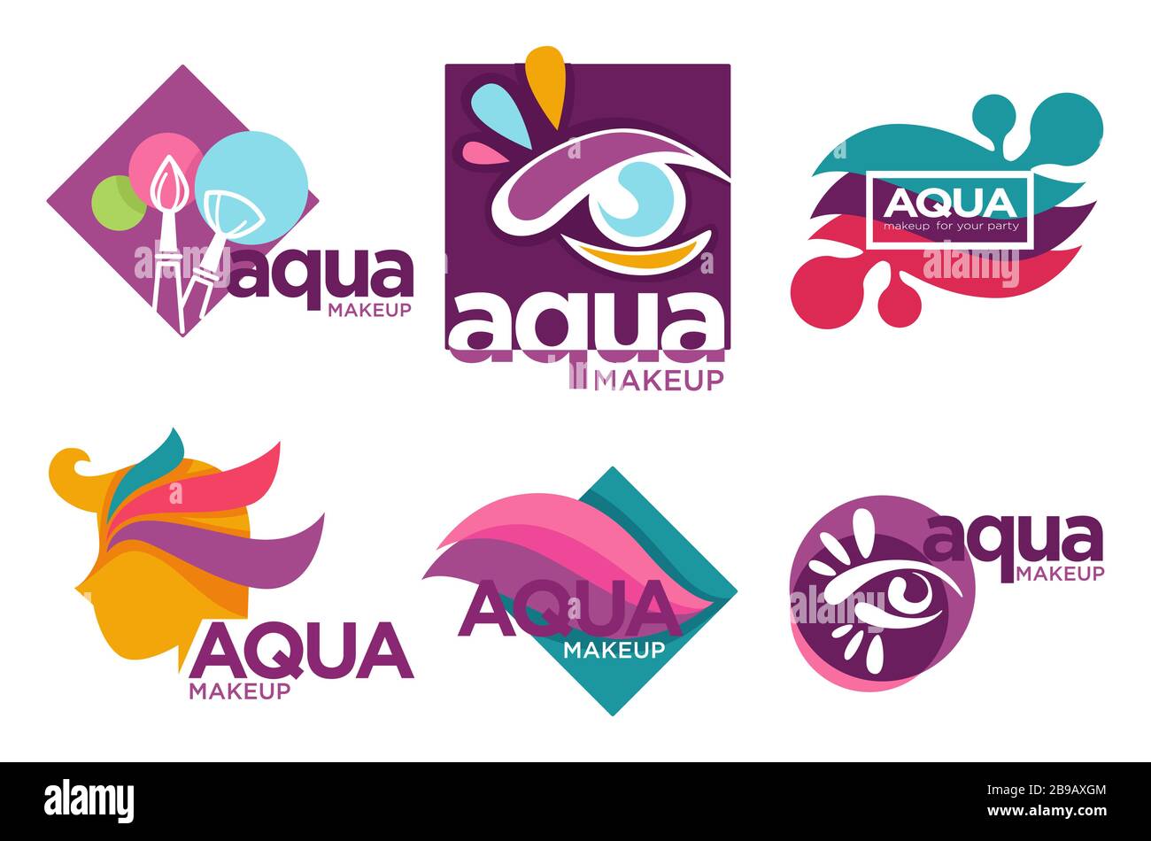 Natural cosmetics, aqua makeup isolated icons, cosmetic tools Stock ...