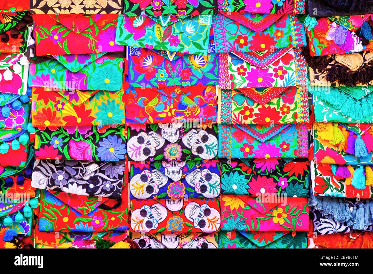 Typical Mexican embroidery craft on sale at a souvenir shop along 5th ...