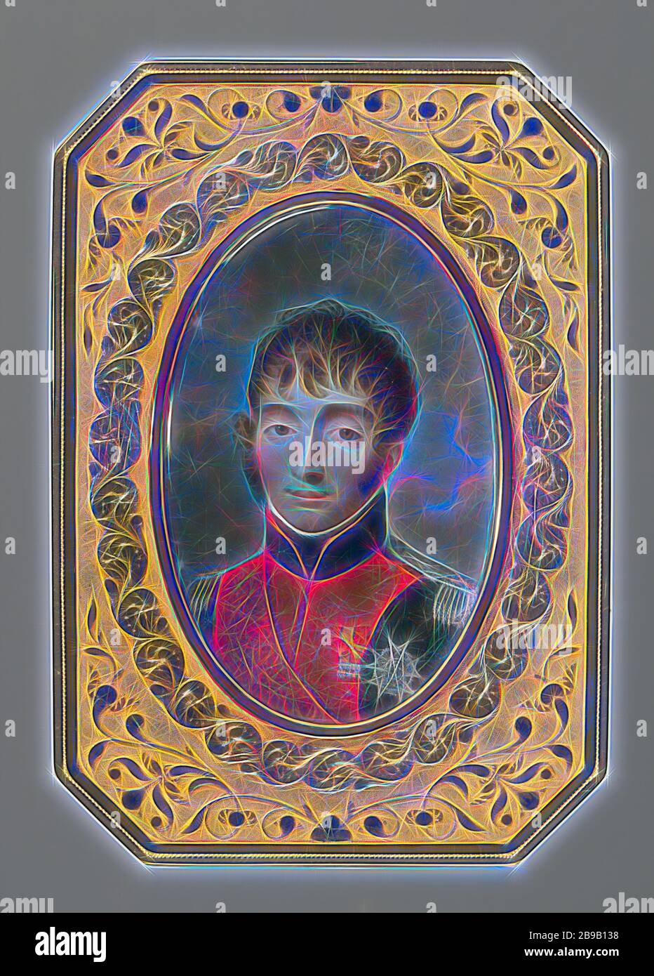 Snuff box with the portrait of Louis Napoleon in uniform, In red sheath ...