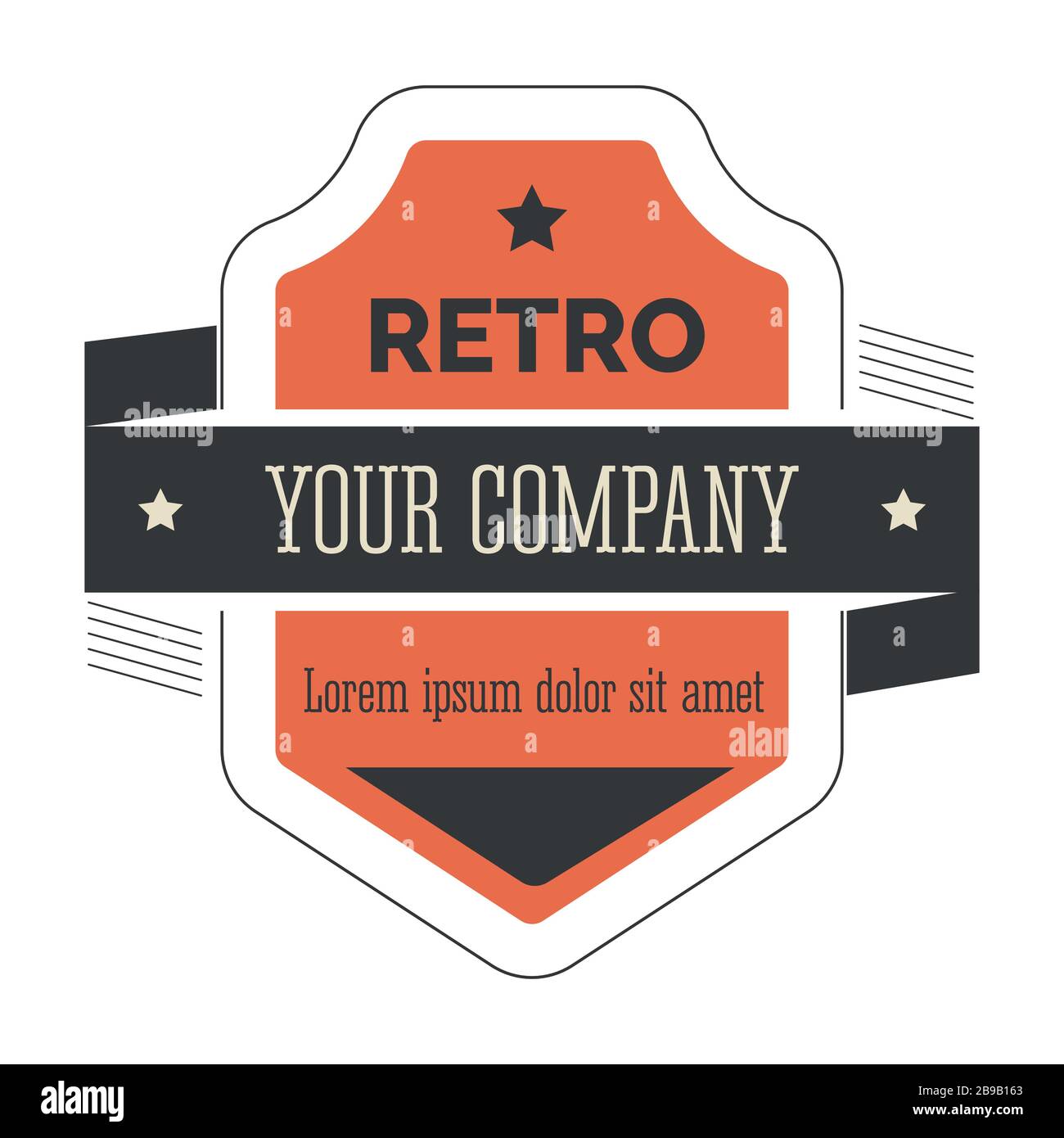 Retro corporate identity, isolated vintage icon, logo old design Stock ...