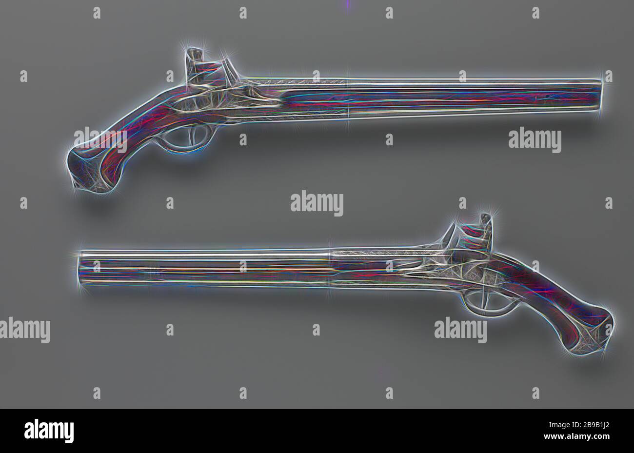 Double-barreled flint gun, Double-barreled flint gun or docking gun ...