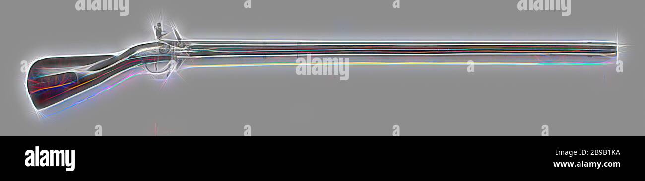 Double Barrel Flint Barrel Rifle, The lock consists of three parts: a ...