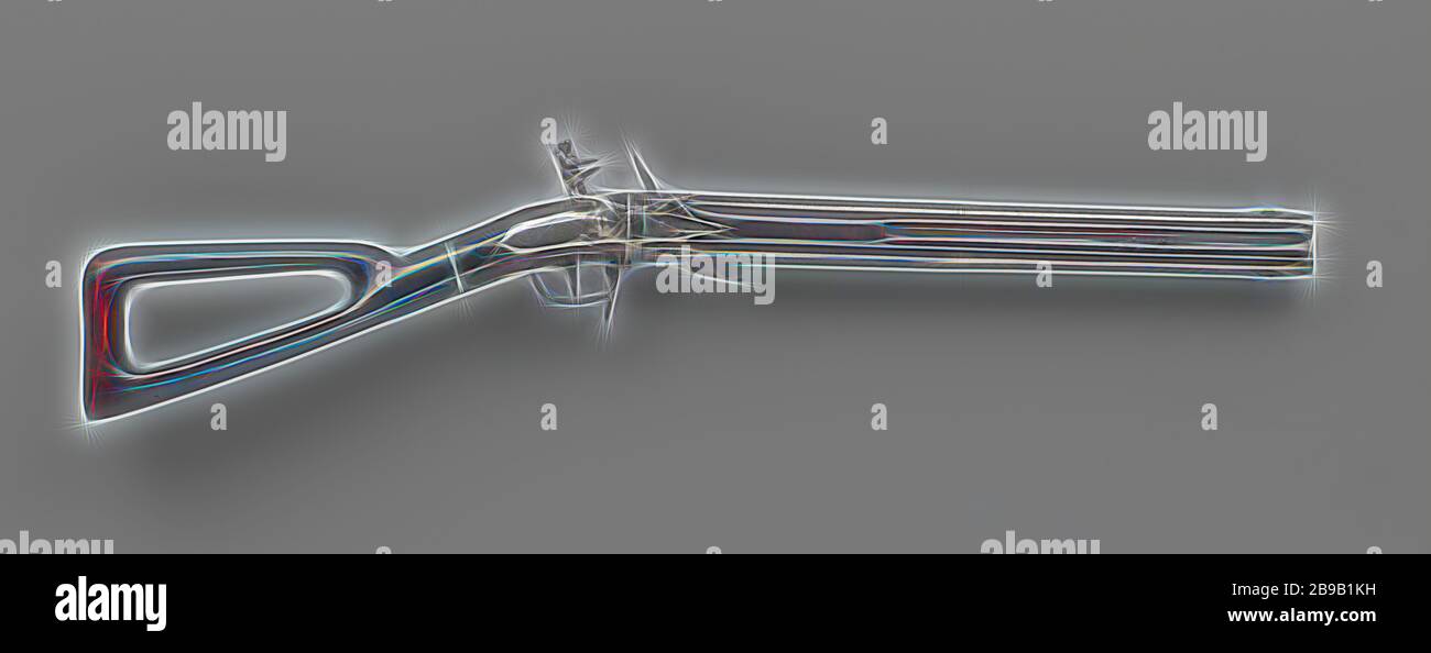 Double-barreled flint running carabiner or gun, Double-barreled flint ...