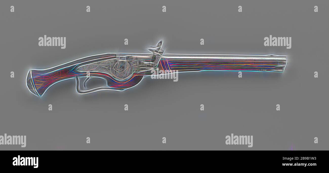 Wheel-lock gun, The lock has an open worked hook to the left of the ...