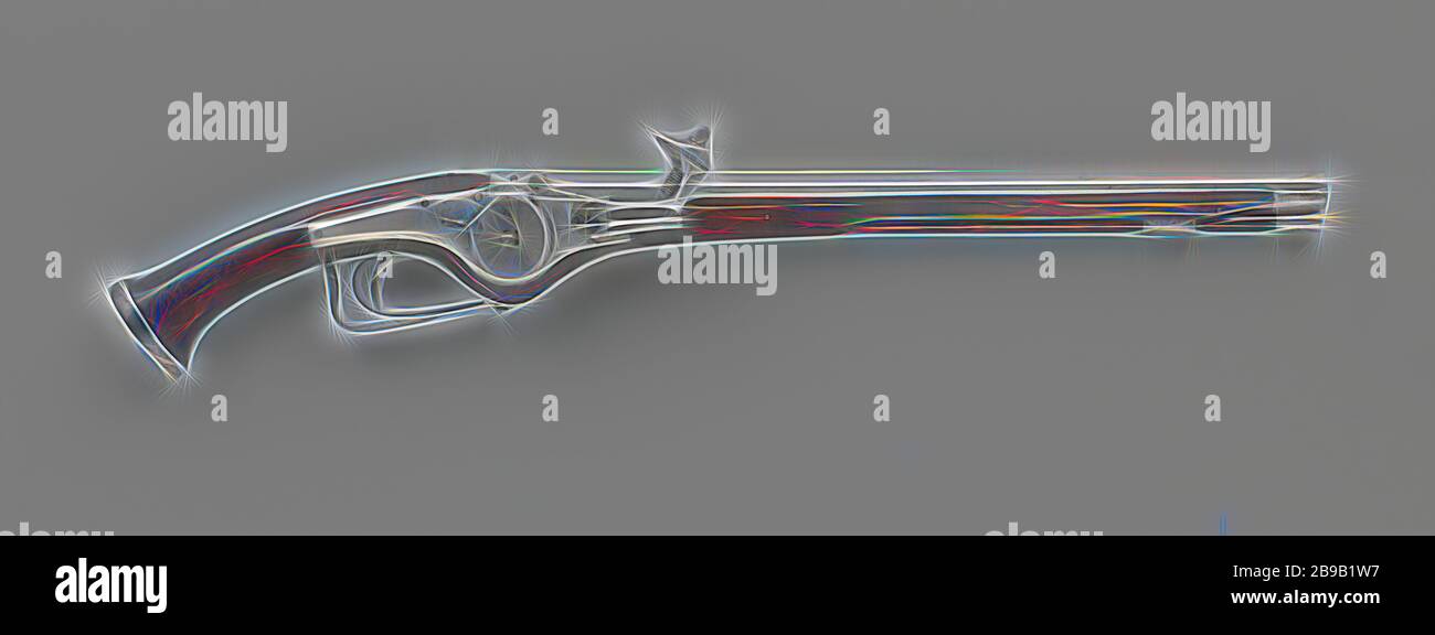 Wheel Lock Gun, The outer wheel of the lock is covered with an iron ...