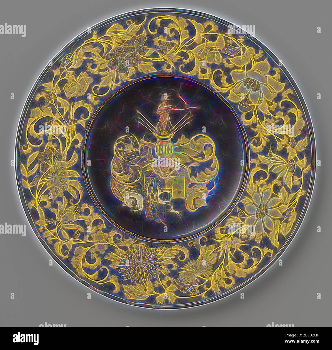 Decorative Dish Lacquerware wall plate with coat of arms Huydecoper ...