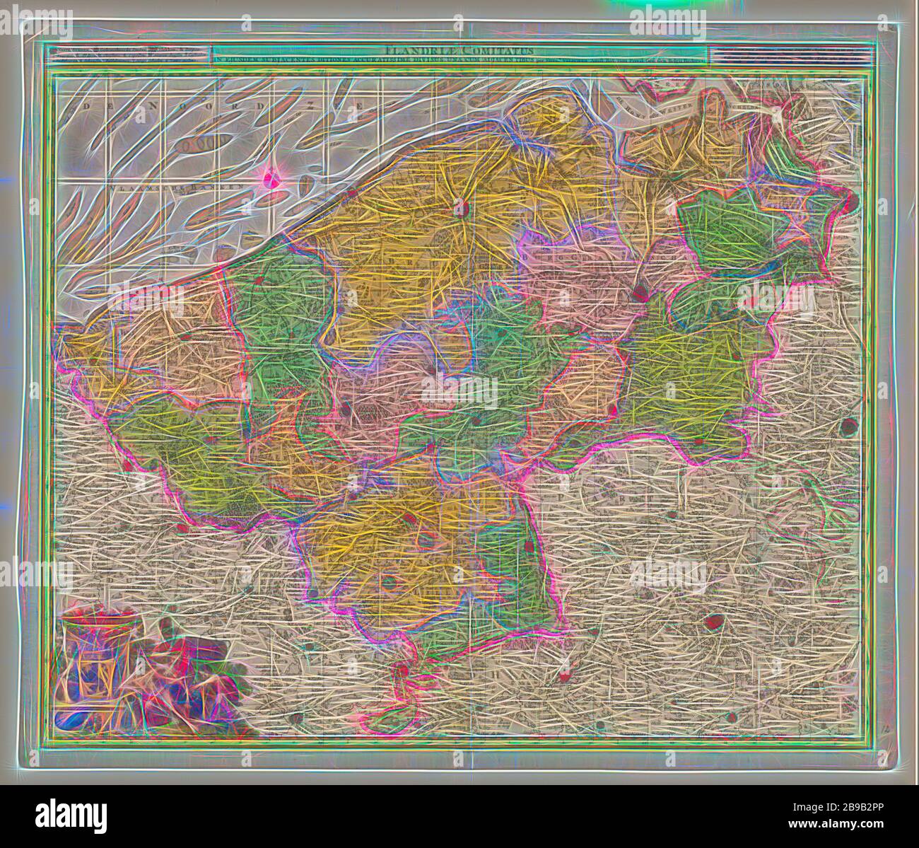 Map of the county Flanders, Flandriae Comitatus in ejusdem subjacentes ...
