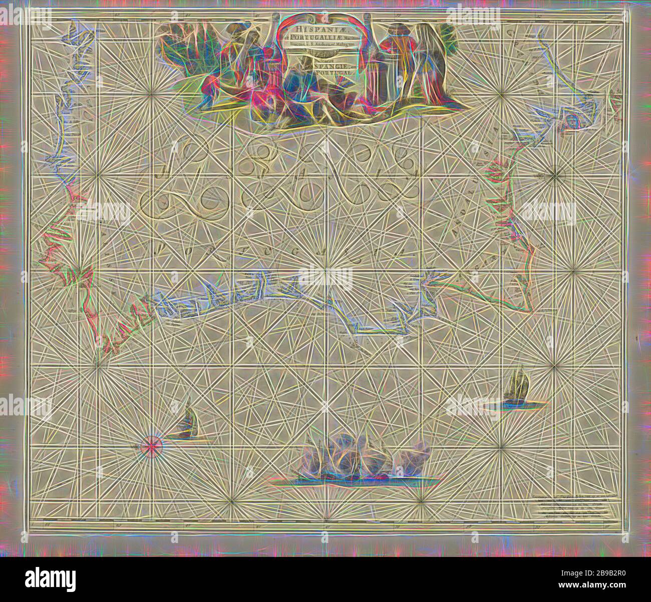 Map of the coast of Spain and Portugal, Hispaniae, and Portugalliae ...