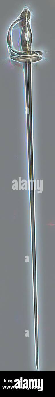 Degen, marked: G.H, Iron epee. Ornamented silver-plated copper hilt ...