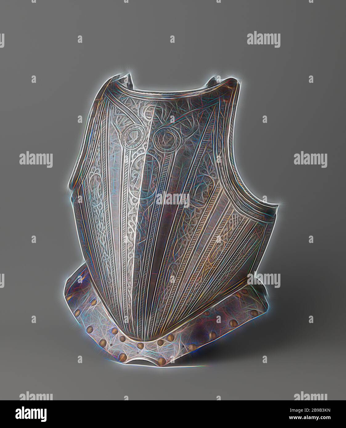 Breastplate of a harness with decorations, Breastplate, iron, blank ...