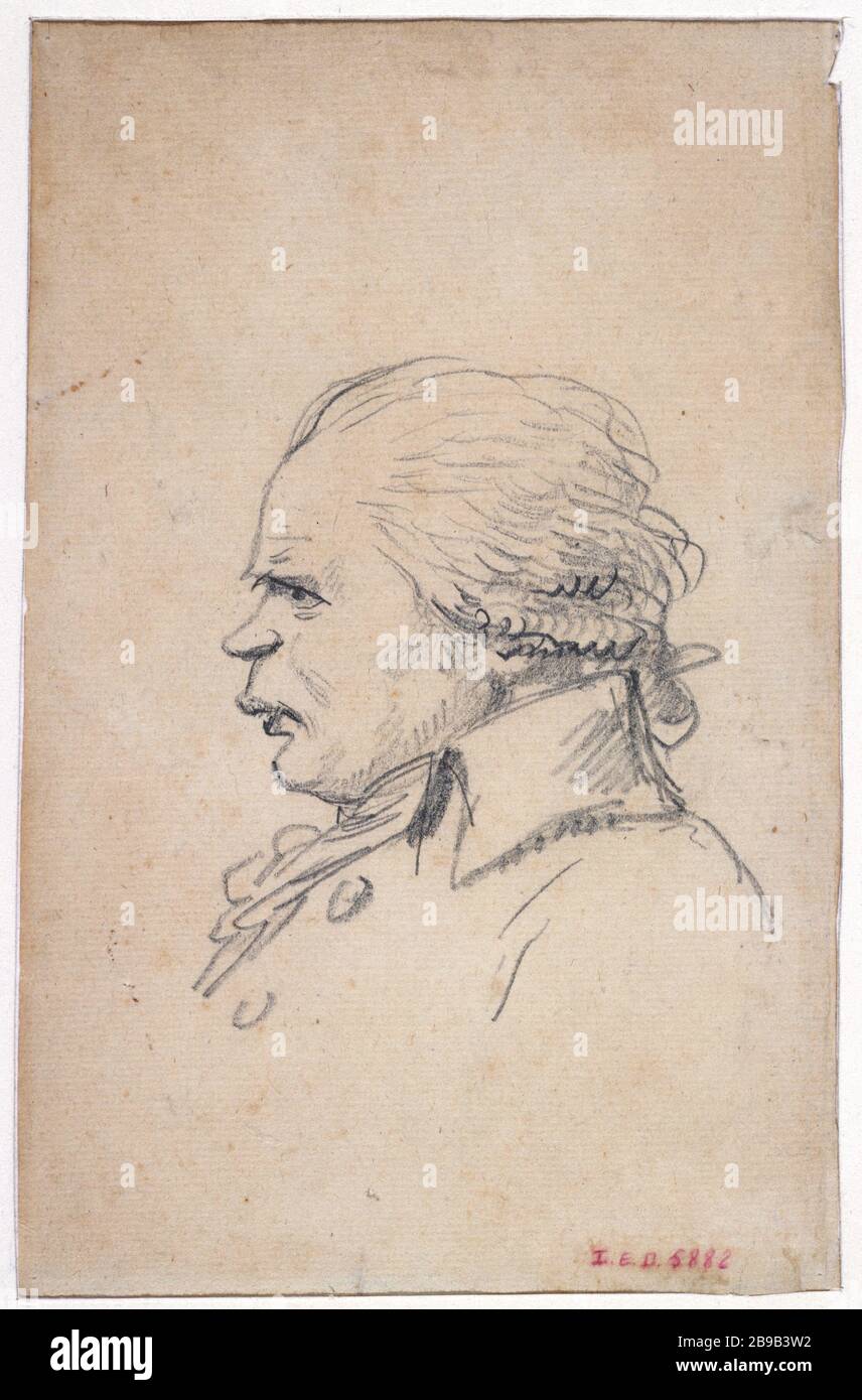 LOAD PROFILE DANTON Jacques Louis David (1748-1825). Portrait charge de ...