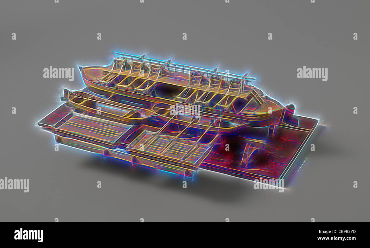 Model of a Spoon Dredger, Model of a spoon dredger on a floorboard, in ...
