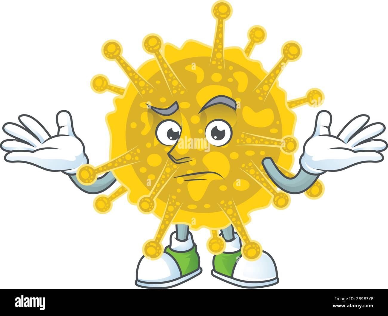 A picture of smirking coronavirus pandemic cartoon character design ...