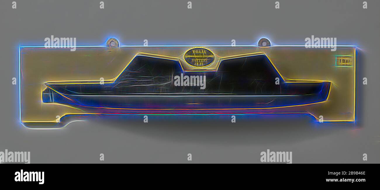 Half Model of a Floating Battery, Polychromed stacking model (starboard ...