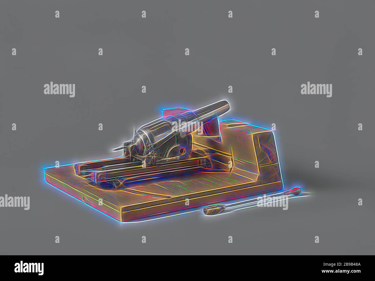 Model of an 18-cm Gun on a Pivot and Slide, Very detailed model of an ...