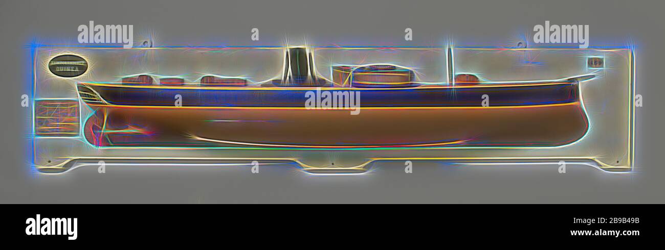 Half Model or an Ironclad Ram Ship, Polychrome stacked model and half ...
