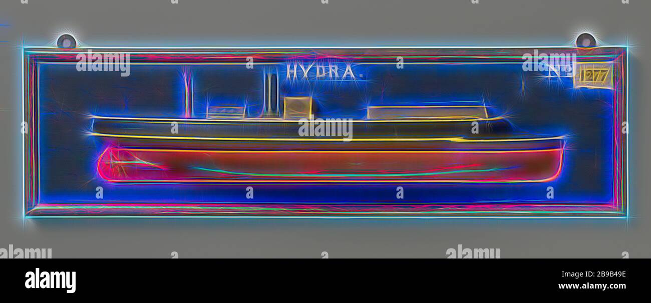Half Model of a Gunboat, Polychrome half model (starboard) and block ...