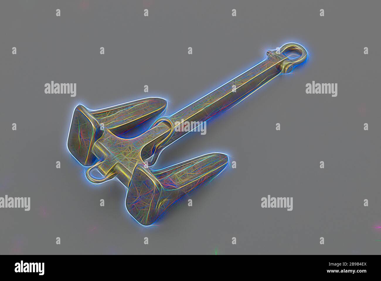 Model of an Anchor, Model of a 'flat-hand' anchor without anchor pole ...