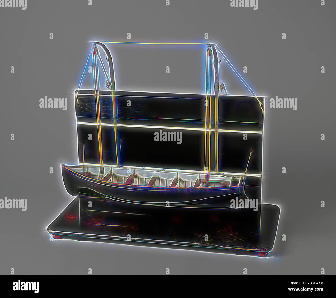 Model of a Lifeboat Release, Model of a part of a ship's wall with a ...
