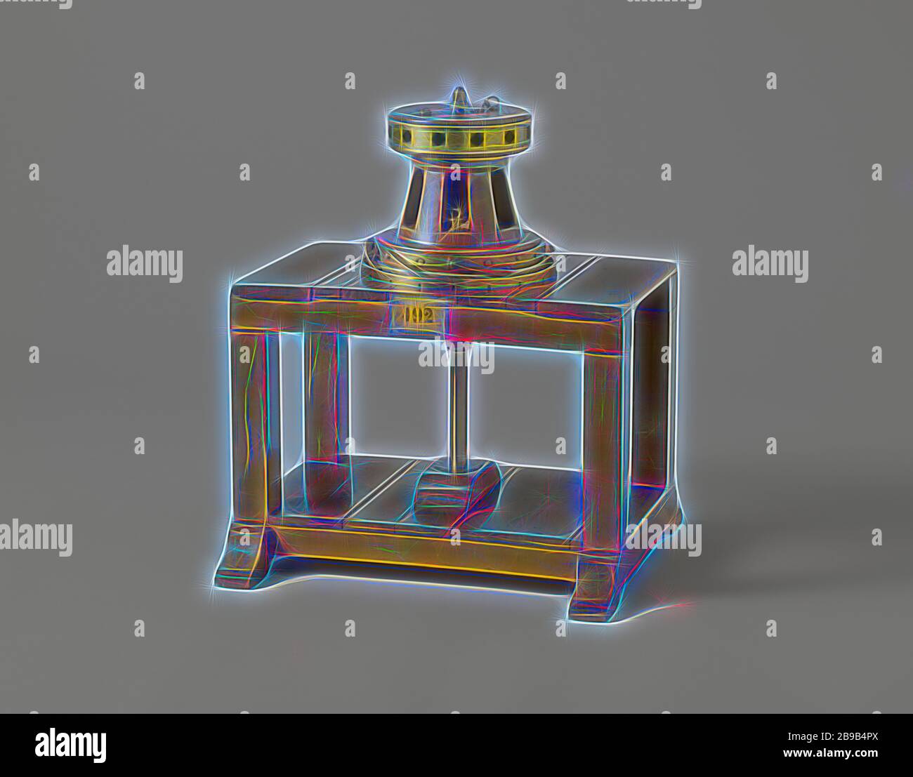 Model of a Capstan, Model of a capstan in a wooden frame that ...