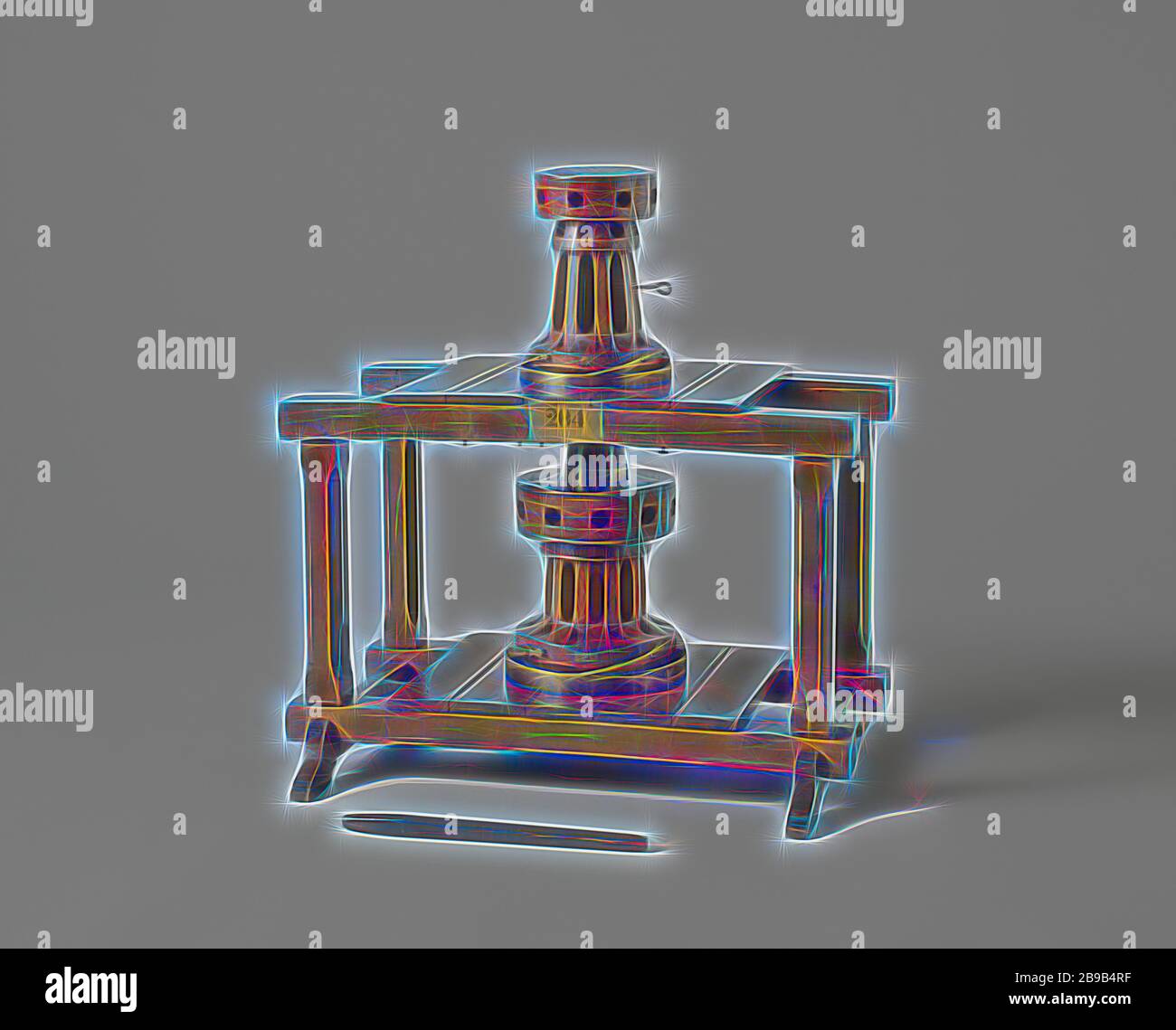 Model of a Double Capstan, Model of a double capstan in a wooden frame ...