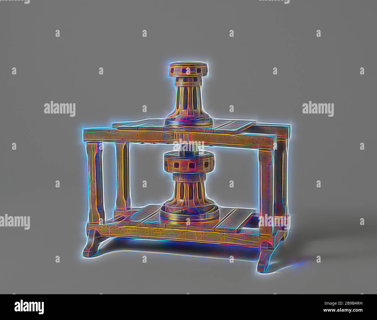 Model of a Double Capstan, Model of a double capstan in a wooden frame ...