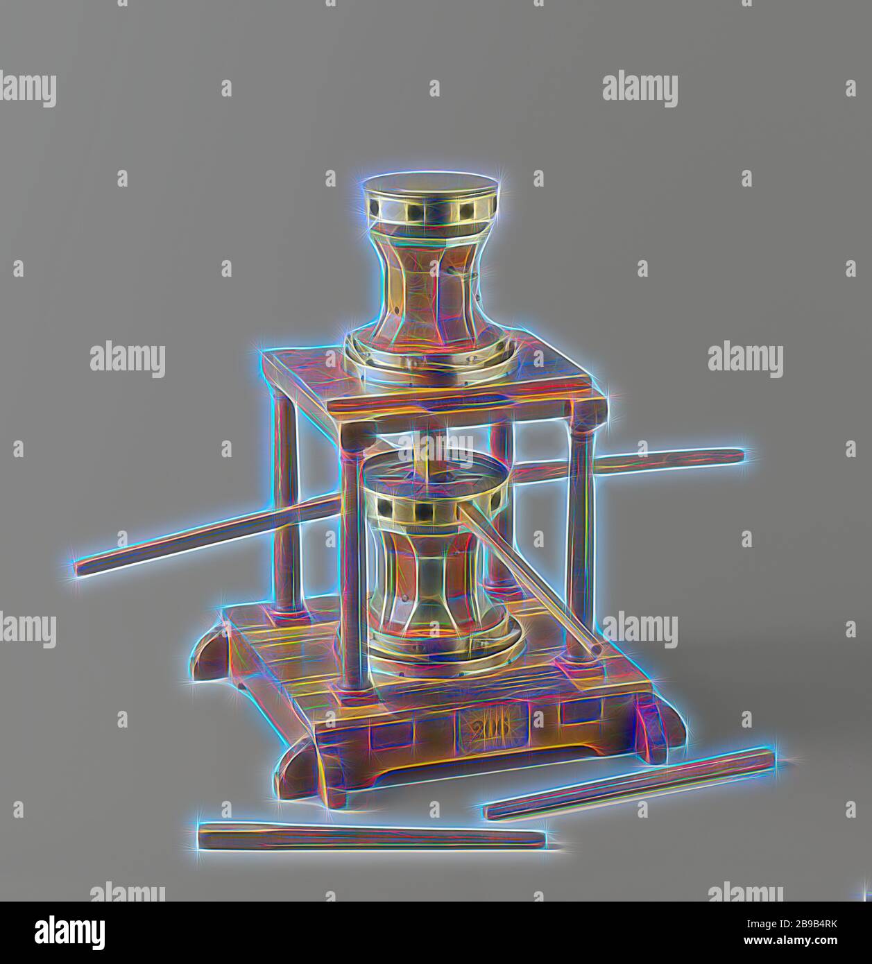 Model of a Double Capstan, Model of a double capstan in a wooden frame ...