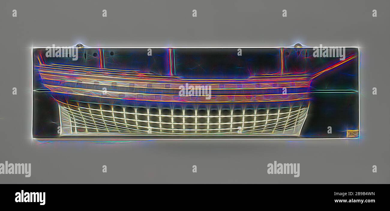 Half Model or a 70-Gun Ship of the Line, Polychromed mold model ...