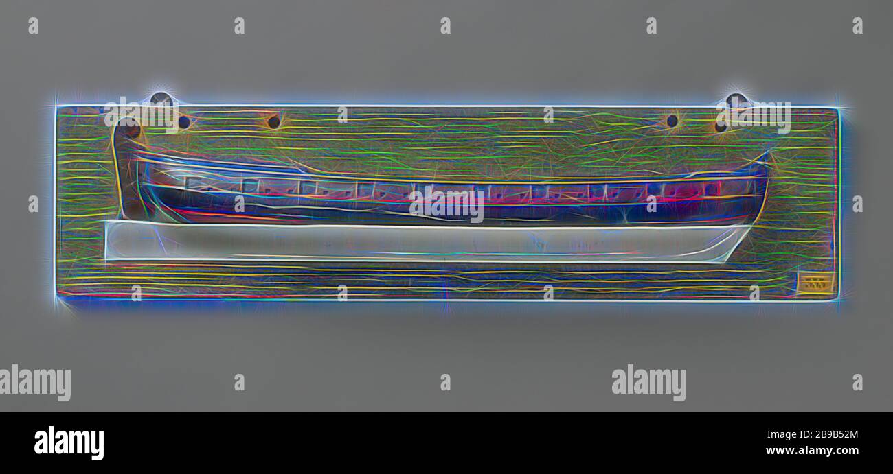 Half Model or a 20-Gun Hulk, Polychrome block model (starboard) of a ...