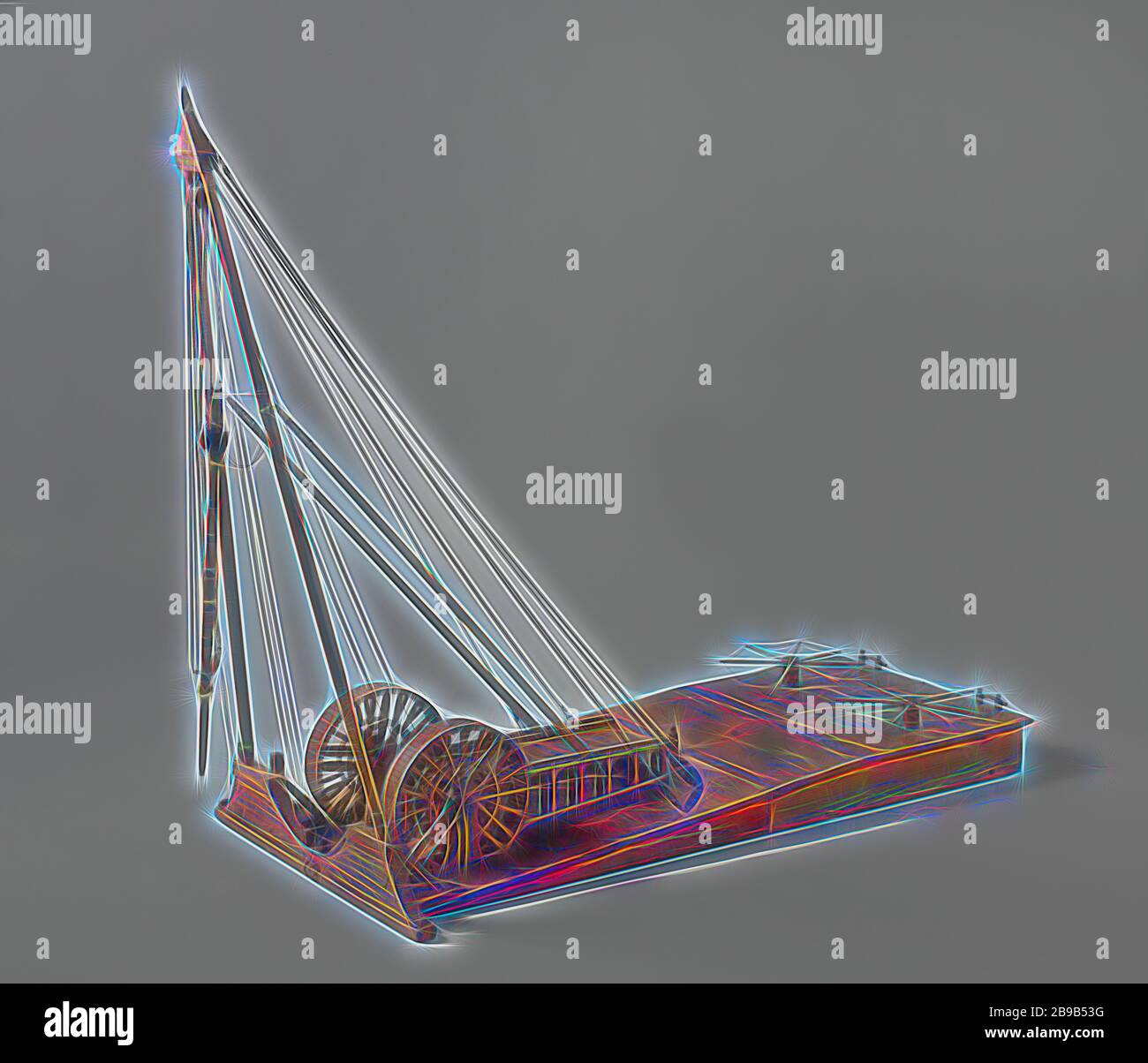 Model of a Masting Sheer, Model of a mast stand on a ground board ...