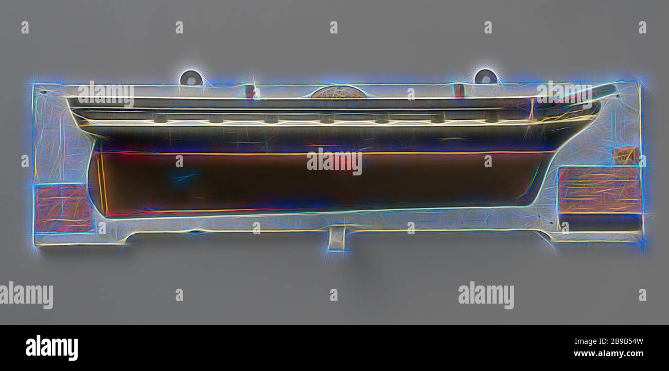 Half Model or a 12-Gun Brig, Polychromed plating mold model (starboard ...