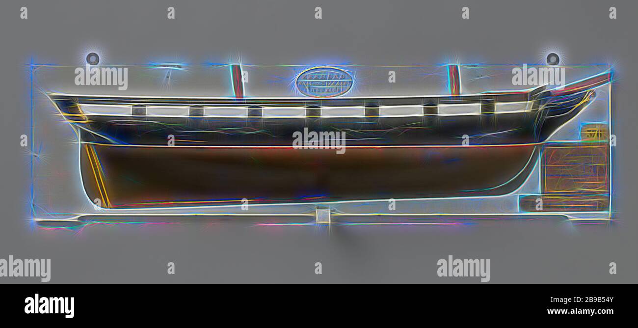 Half Model or a 12-Gun Brig, Polychromed Planked Mold Model (Starboard ...