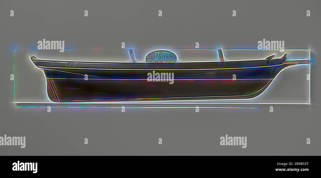 Half Model or a 3-Gun Schooner, Polychromed Plank Mold Model (Starboard ...