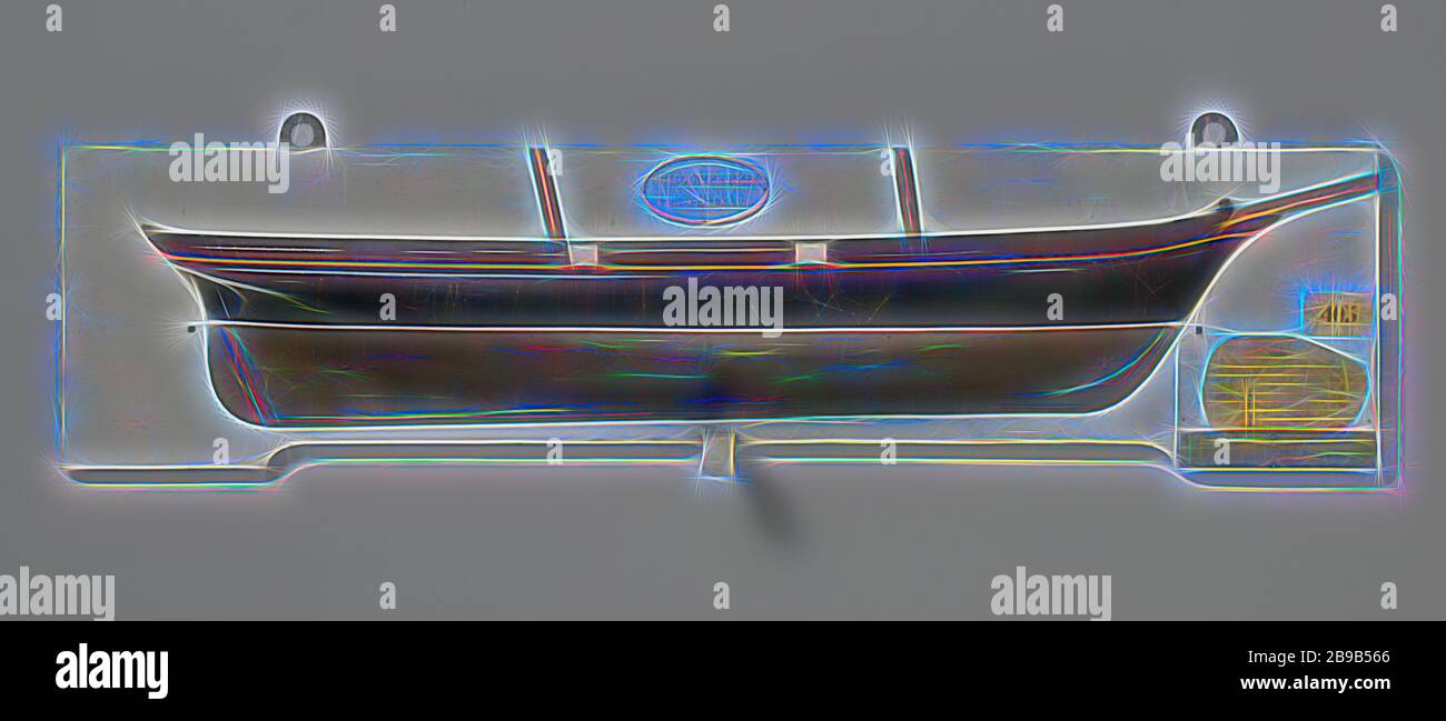 Half Model or a 4-Gun Schooner-Brig, Polychrome Plank Molded Model ...