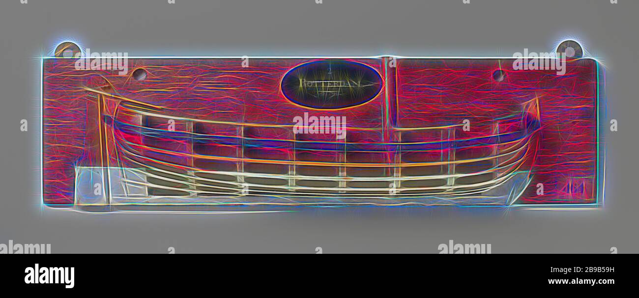 Half Model of a Poon, Polychromed mold model (starboard) of a one ...