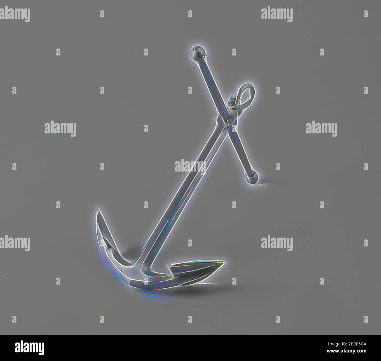 Model of an Anchor, Model of a stick and chain anchor, consisting of a ...