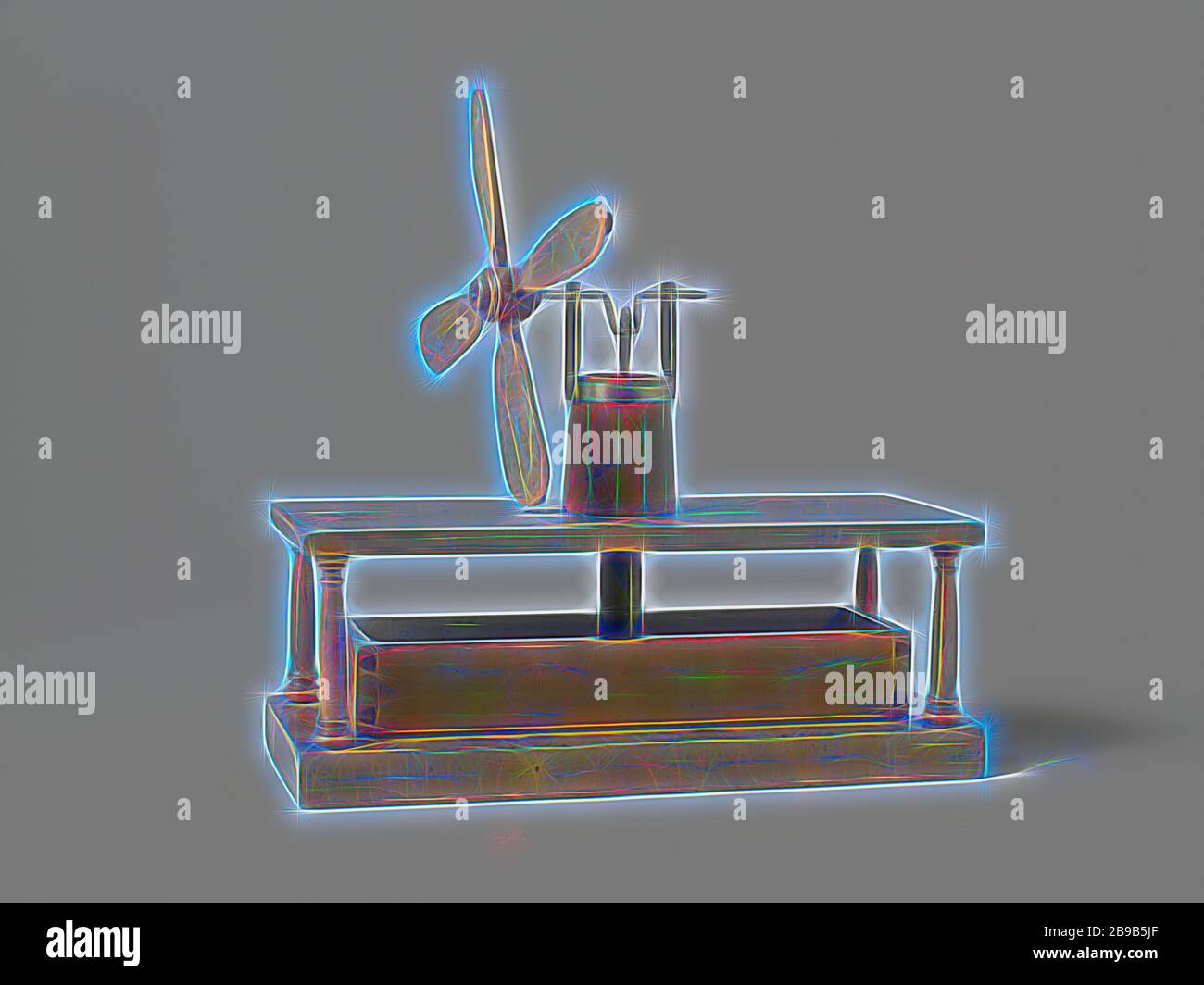 Model of a Wind-Driven Pump, Model of a pump driven by mill blades, in ...