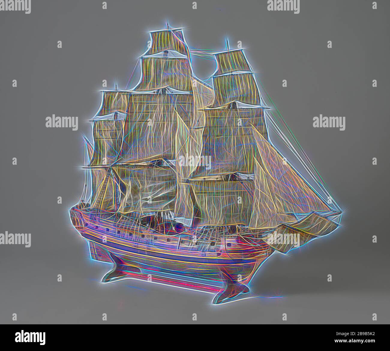 Model of a 24-Gun Frigate, Testified block model. Twenty-four artillery ...