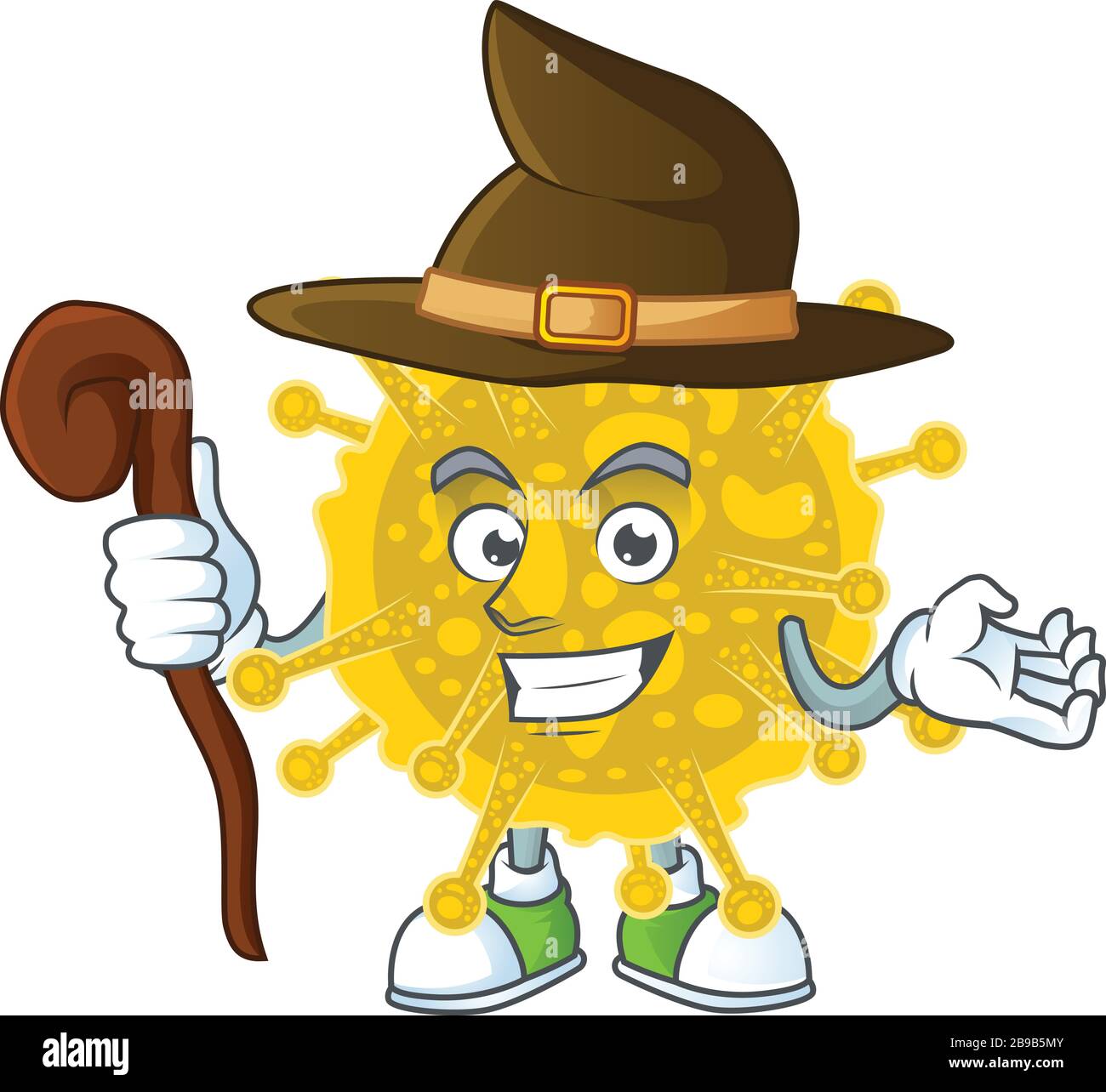 sweet and tricky Witch coronavirus pandemic cartoon character Stock ...