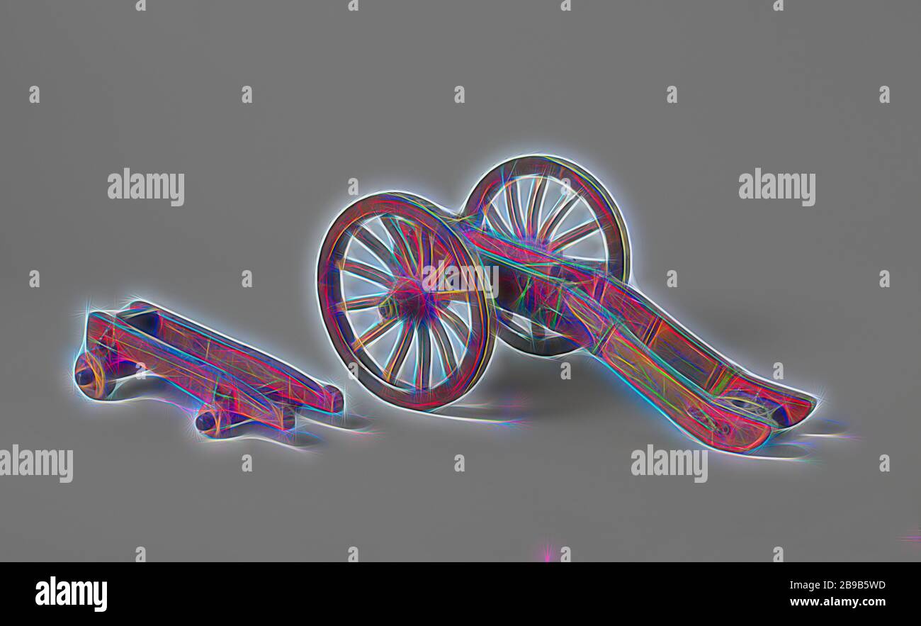 Model of a Carriage for a 4-Pounder Gun, Model of a gun for a 4-pound ...