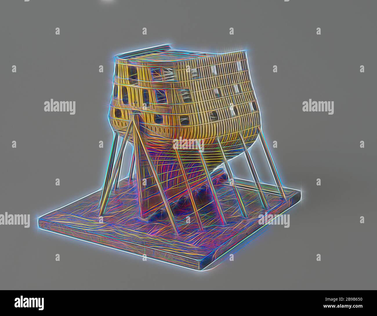 Model of the Stern of an 84-Gun Ship of the Line, Model of the stern of ...