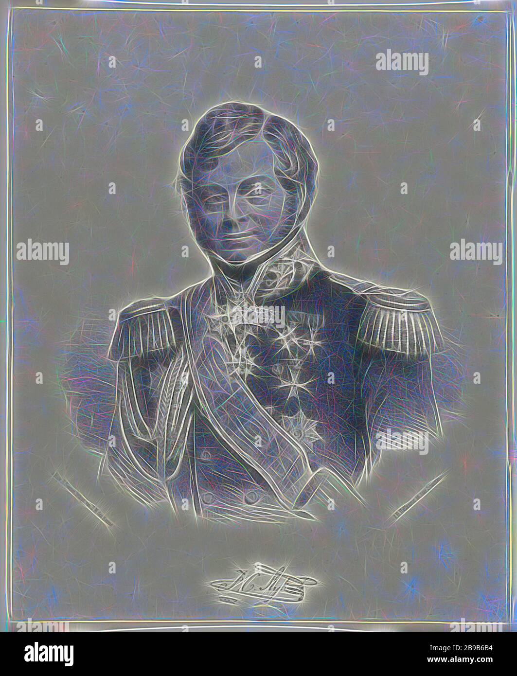 Portrait of Julius Constantijn Rijk, Litho, portrait of J.C. Rich (vice ...